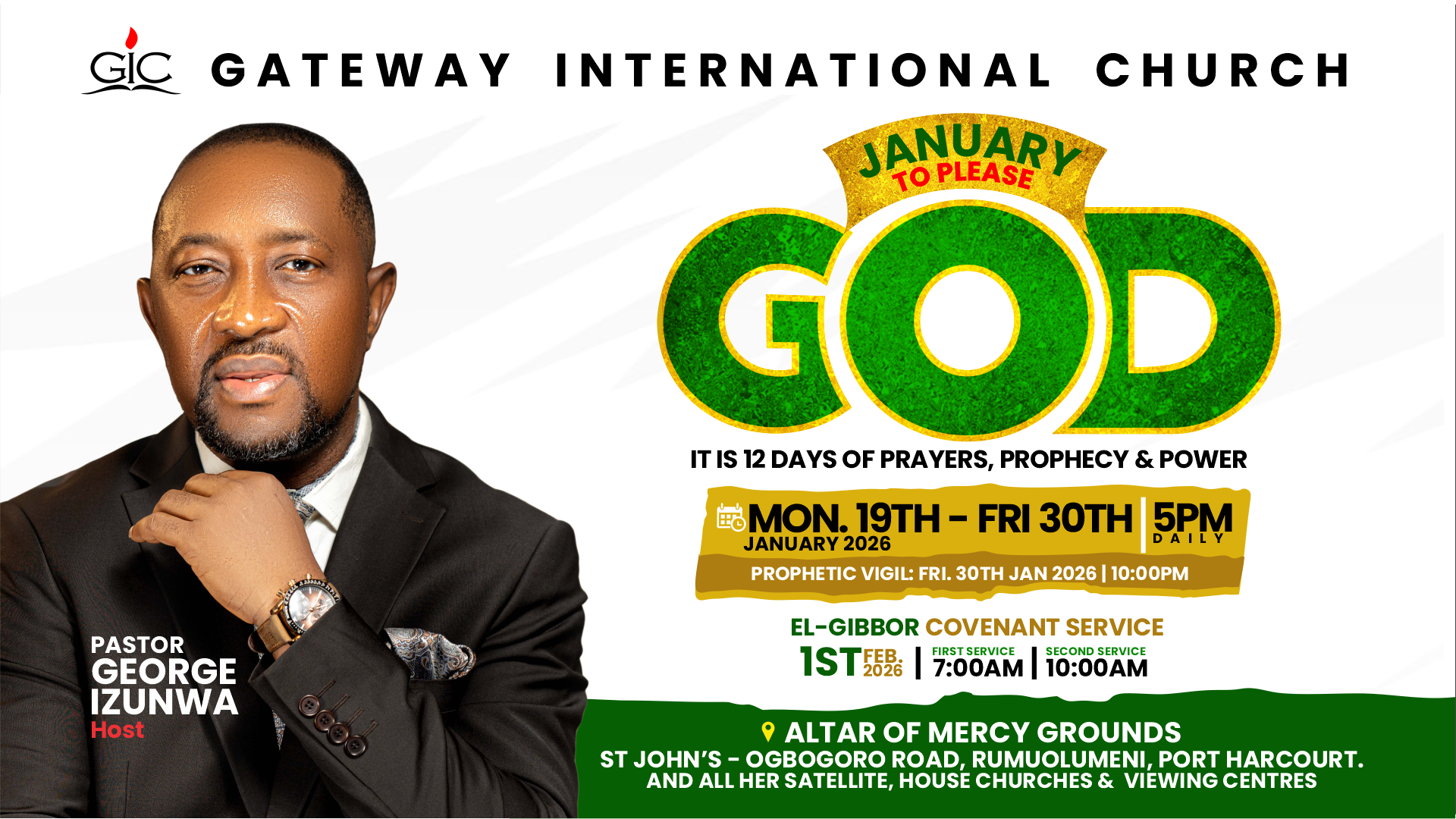 JANUARY TO PLEASE GOD 2026 | Gateway Int'l Church
